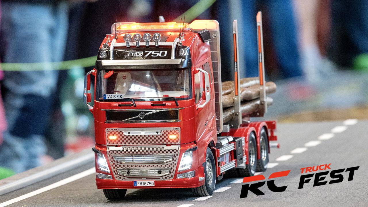 Dlouhý konvoj RC modelů kamionů | Stream